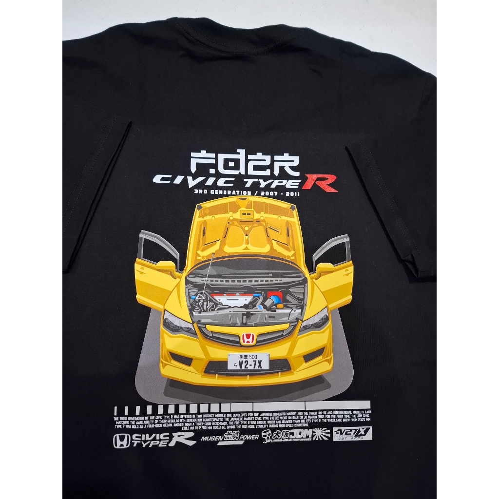 HONDA CIVIC TYPE R FD2, CIVIC FD, FD2R, V27X CLOTHING, CAR SHIRT, D92 ...
