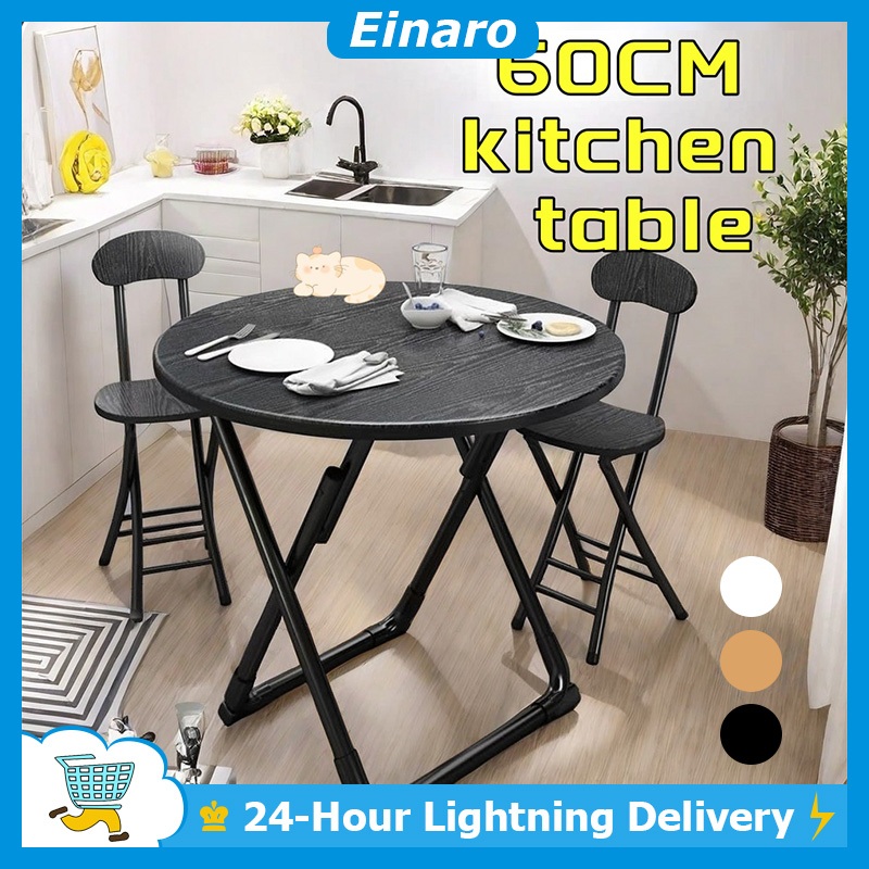 Round Foldable Dining Table Portable Household Small Apartment Dining ...