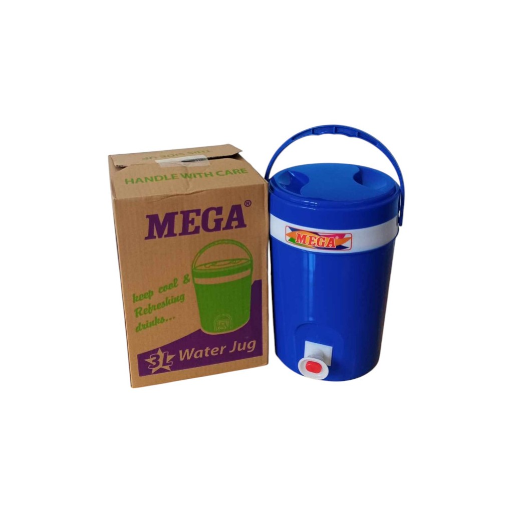 MEGA WATER JUG {3 LITER} INSULATED WATER JUG WITH HANDLE,FAUCET & GRIP ...