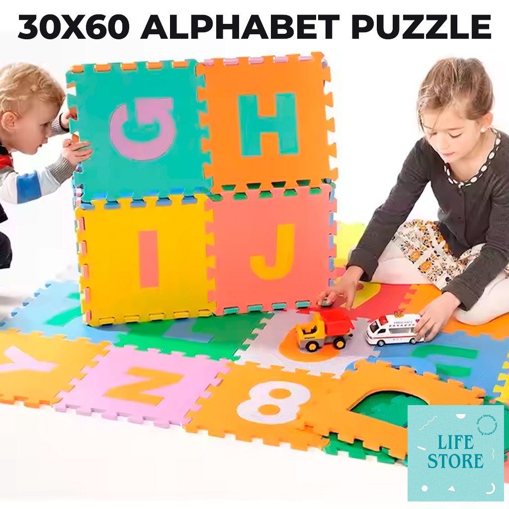 LS 26in1 30x60cm EVA Foam Alphabet Puzzle Mat Baby Play Mat Crawling ...