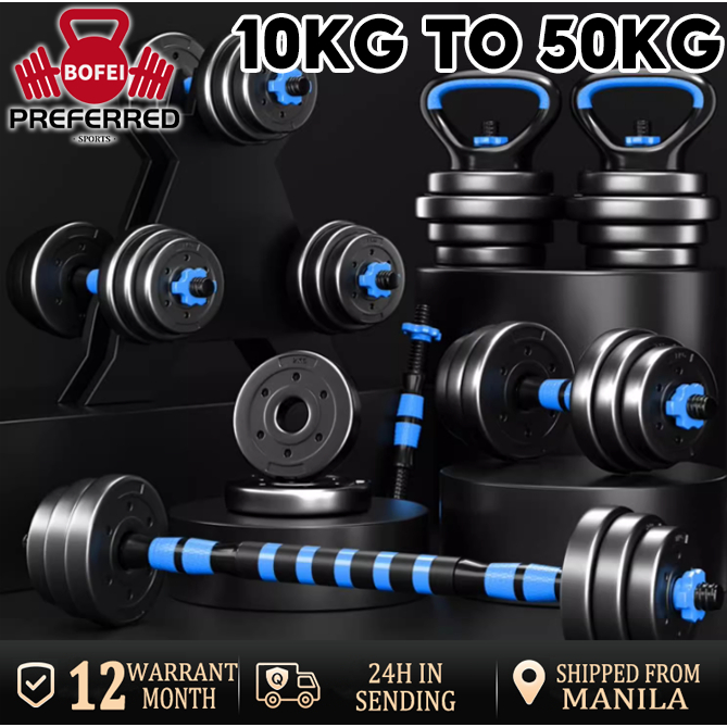 【1 Pair】Dumbbell Set For Men Adjustable Barbell Set 10/20/30/40/50kg Dumbbell Set PVC Gym ...