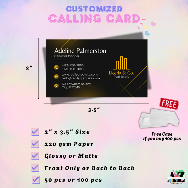 AZ Customized Calling Card / Business Card / Laminated / Glossy or ...