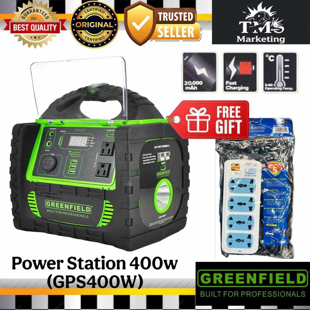 GREENFIELD Power Station 400W With Extension Cord (GPS400W) | Shopee ...