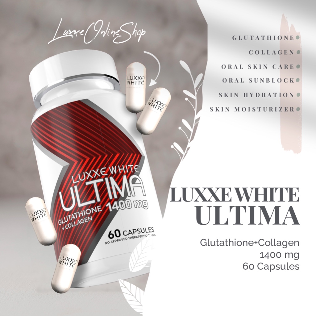 Luxxe White Ultima Gluthathione + Collagen 1400mg 60 Capsules Oral ...