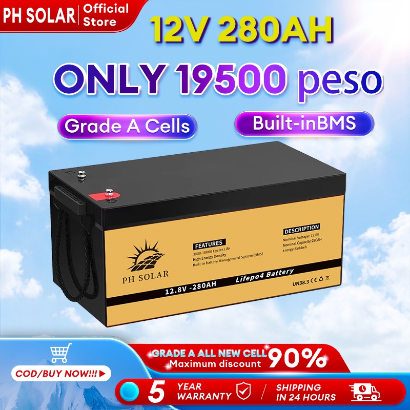 Lifepo4 Battery 12V 280Ah Lithium Battery 12V 100AH Solar Battery 15000 ...