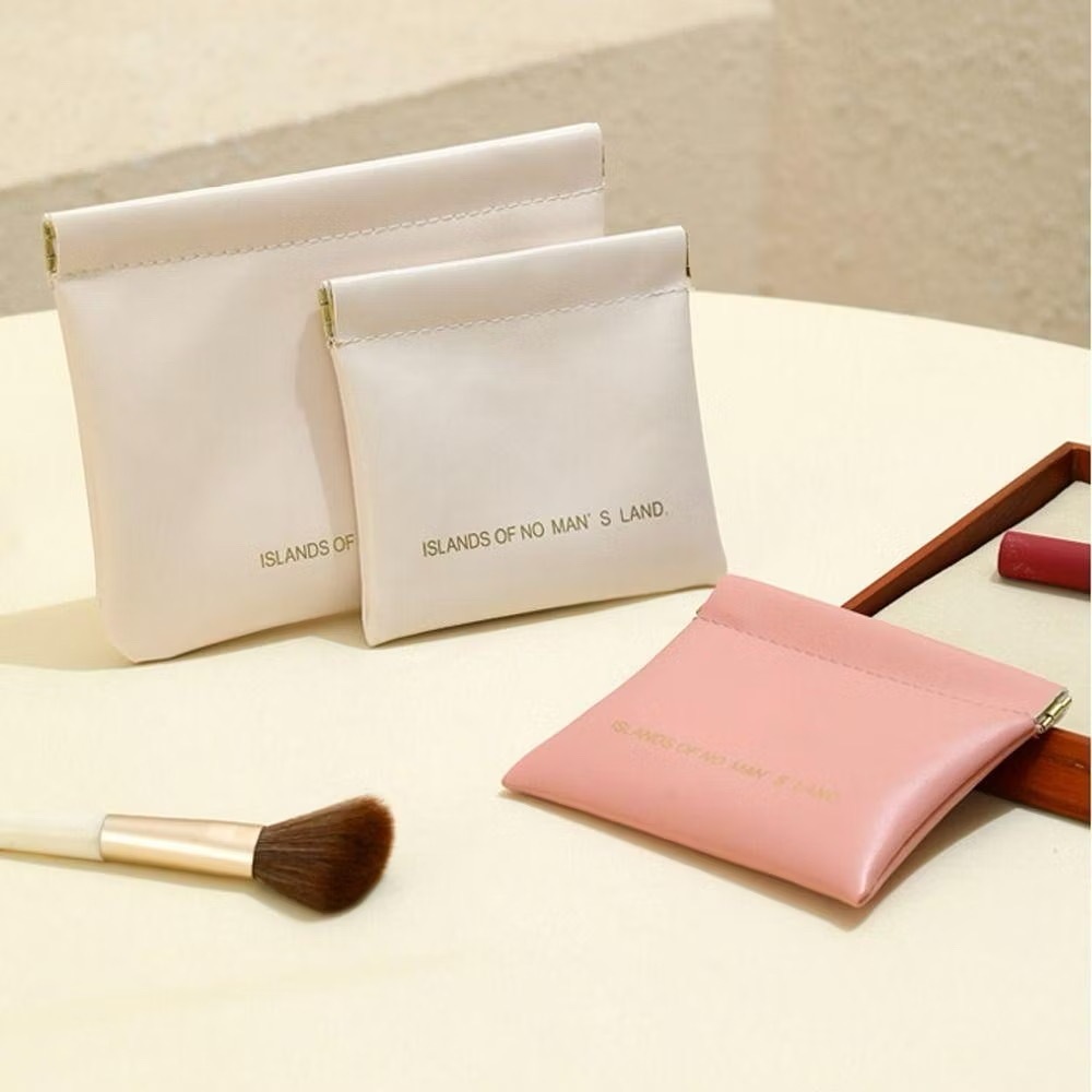 NECK PU leather Storage Bag Mini Coin Wallet Self-closing storage bag ...