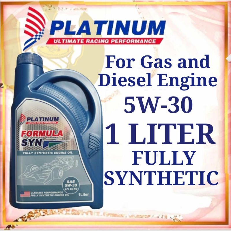 Platinum 5W-30 Fully Synthetic Gasoline and Diesel Engine Oil 1 Liter ...