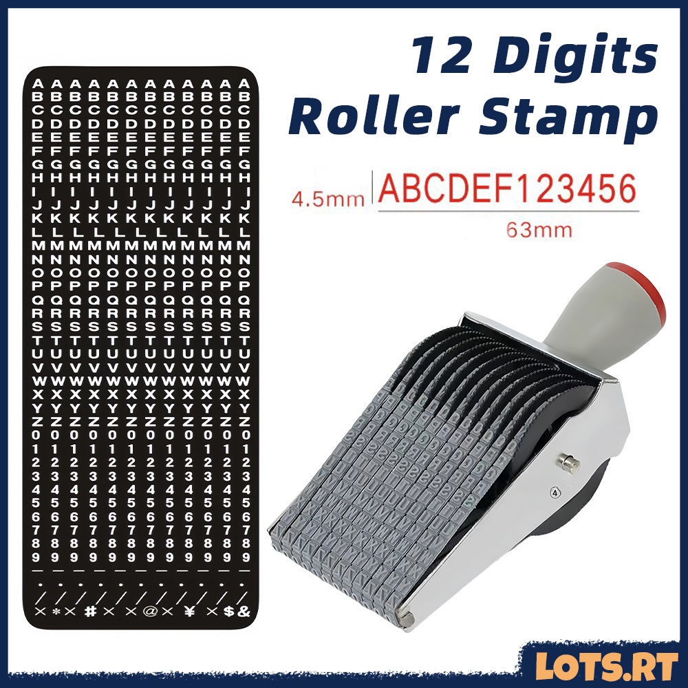 12 Digits Roller Dater Stamp Office Stamp Date Stamp Personalized ...