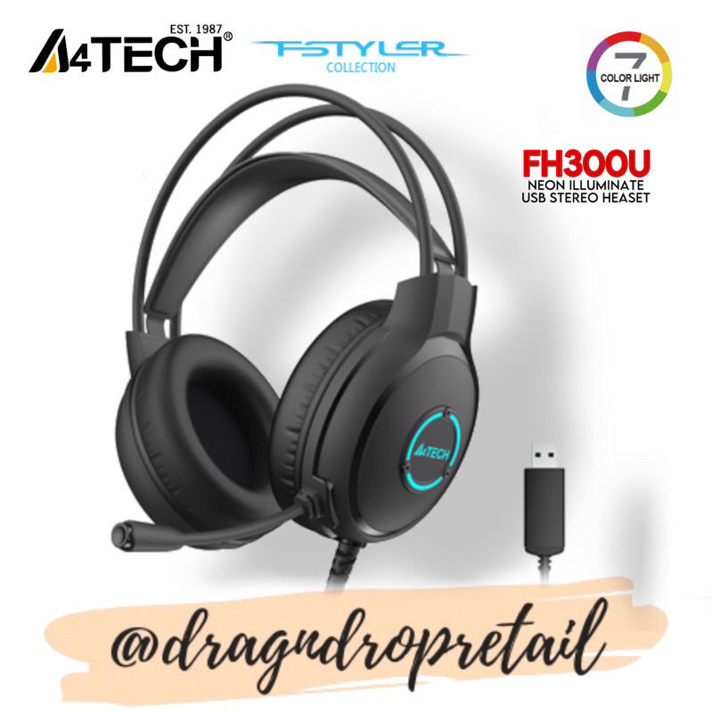 A4TECH FSTYLER FH300U Neon Illuminate Stereo HUSB Headset, Noise ...
