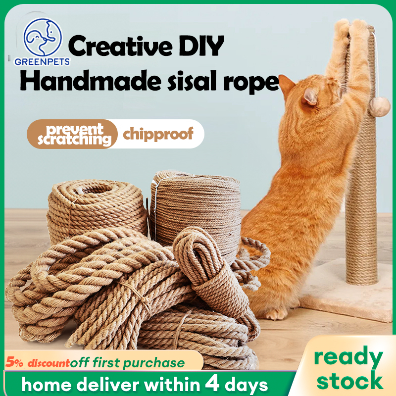 5m/10m/20m DIY cat scratch rope, jute rope wrapped with sisal rope ...