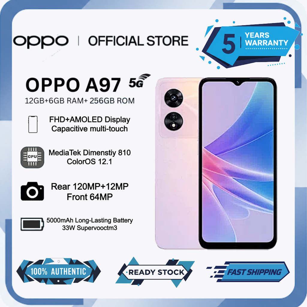 A97 5G| 12GB RAM+256GB ROM | MediaTek Dimensity 810 | 33W SUPERVOOC |5000mAh Battery Smartphone ...