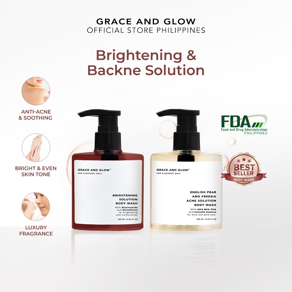 Grace And Glow 2in1 Brightening Solution Body Wash + English Pear and ...