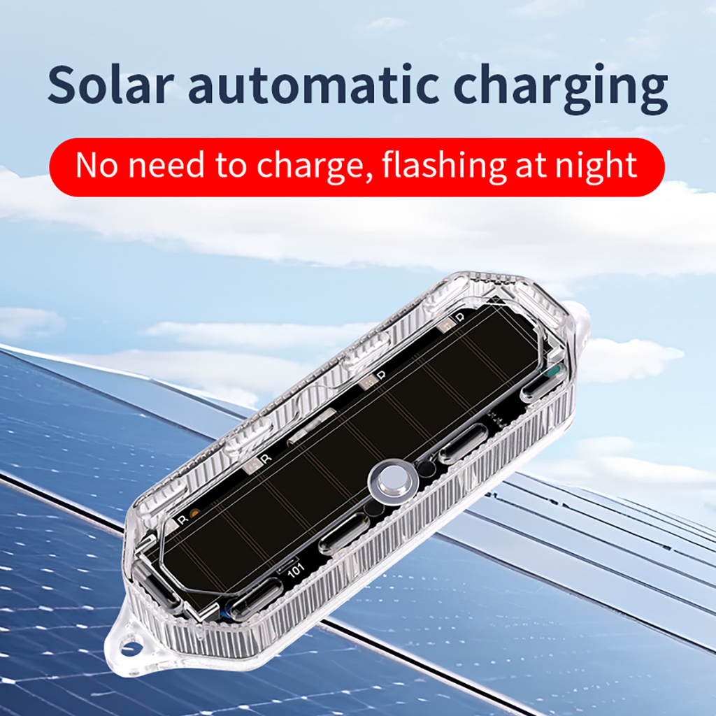 Solar Power Warning Light for Car Motorcycles LED Flashlight Indicator ...