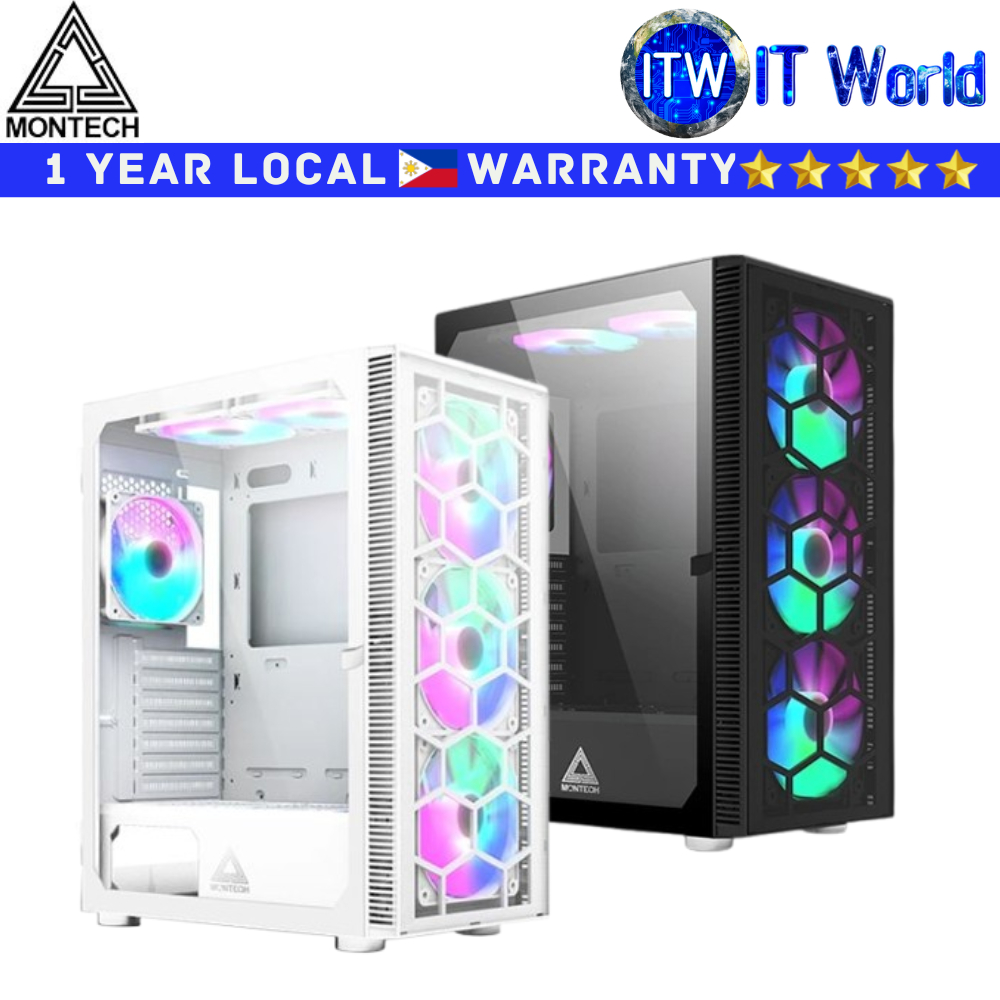 Montech Computer PC Case X3 Glass Side Swivel Tempered Glass Versatile ...