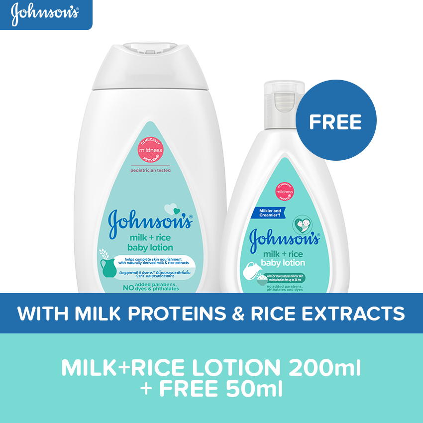 Johnson's Milk+Rice Lotion 200ml + FREE 50ml | Shopee Philippines