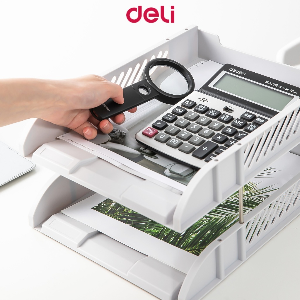 Deli 2-Layer Desk Organizers Documents Tray Desk File Holder File Disk ...