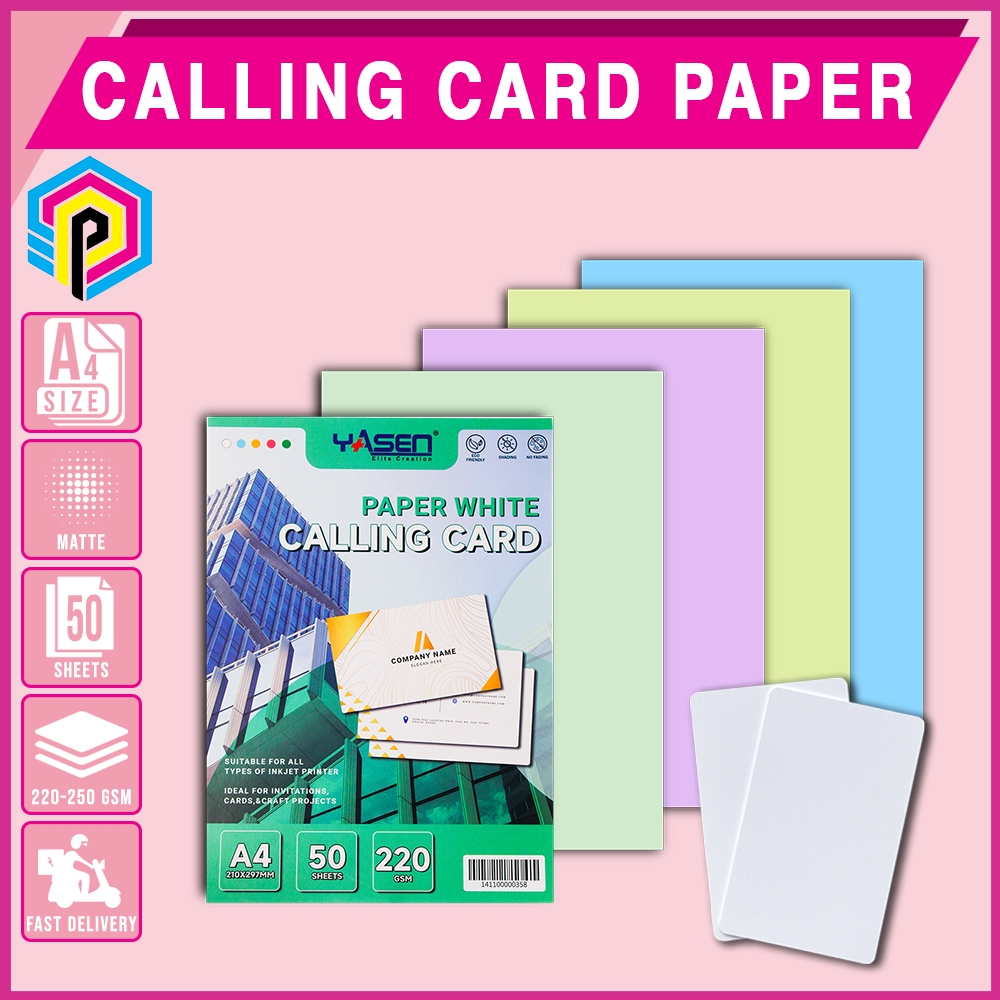 Yasen A4 Calling Card Paper White 220gsm & 250gsm Double Sided ...