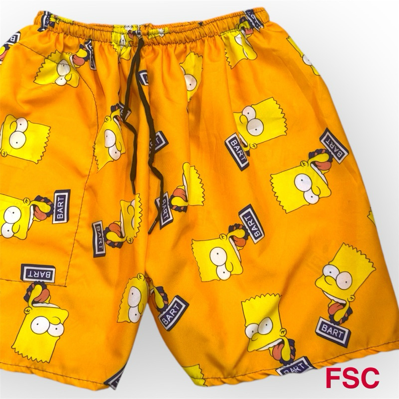 TASLAN SHORT BART PRINT SHORT FIT TO XL | Shopee Philippines