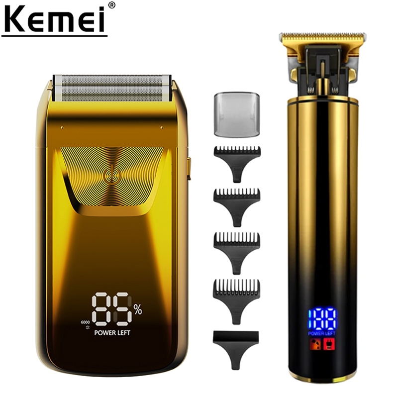 Kemei Professional Hair Clippers Barber Machine Set Barbers Electric ...