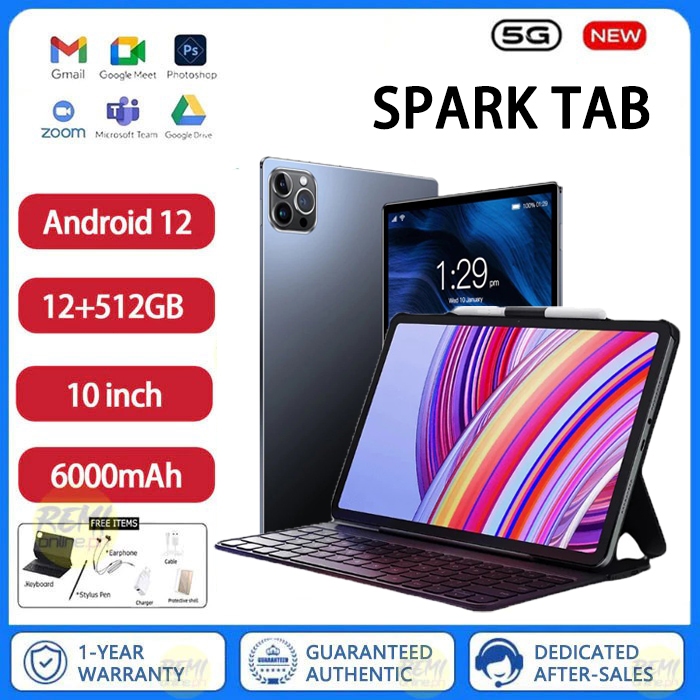 Spark Tablet Android Tablet For Kids 12GB+512GB 6000mAh Dual SIM With ...