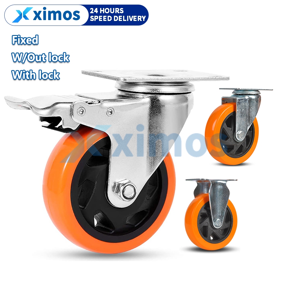 1pc Universal Roller Caster Wheel Heavy-Duty Fixed /Caster Wheel Swivel ...