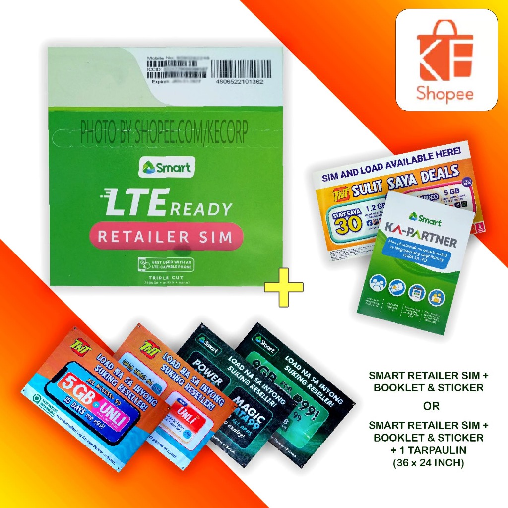 Smart LTE Retailer Sim Triple Cut with Booklet Sticker or/and Banner ...