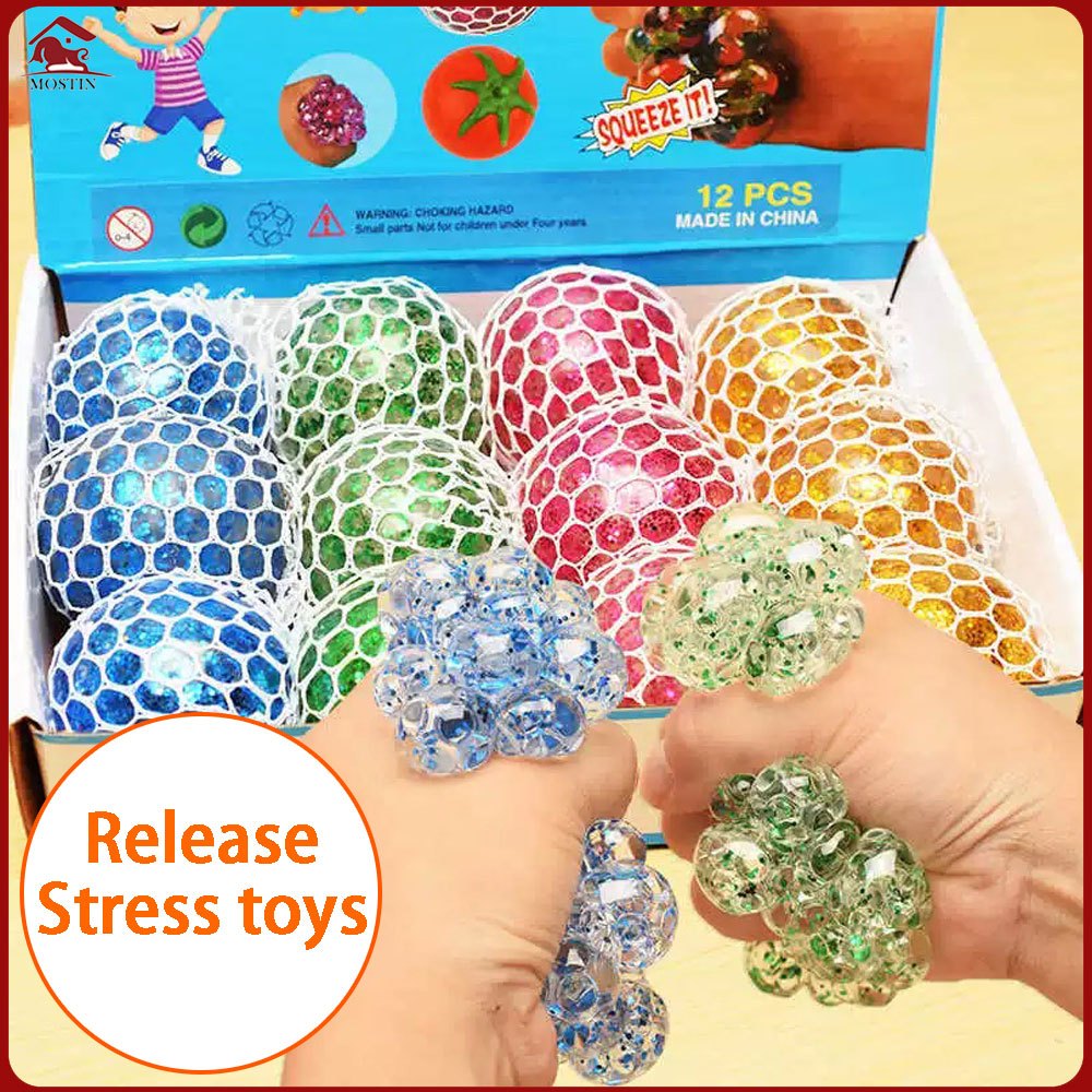 Stress relieving ball toy, hand squeezing soft ball to soothe emotions ...