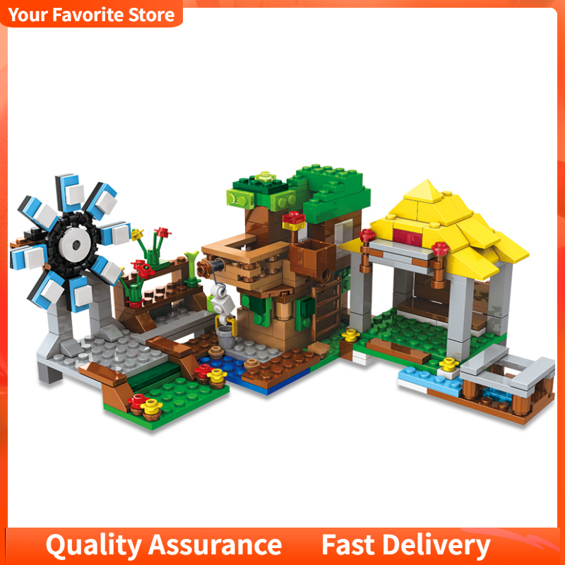 Windmill Fortress Minec raft Tree House Combination Set Building Block ...