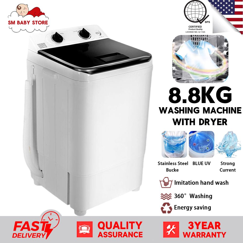 8KG Washing Machine Fully Automatic MINI Washing Machine with Dryer ...