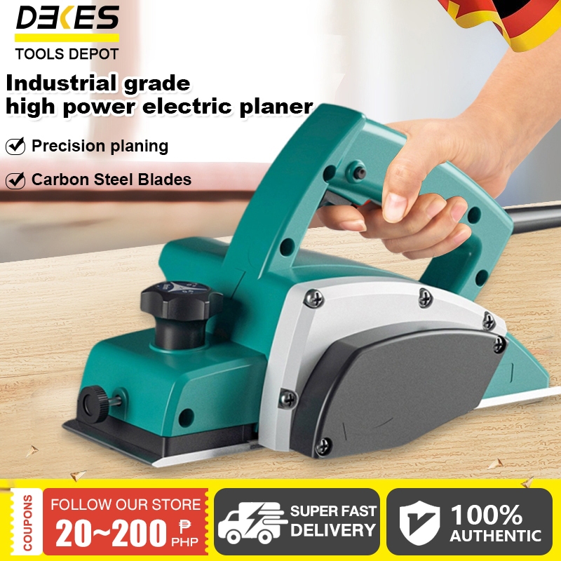 Wood planer with dual carbon steel blades linkage, reversible function ...