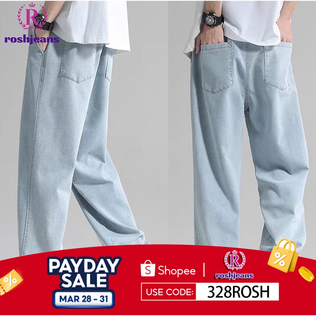 Rosh_Jeans Baggy pants men pants for men maong straight cut pants baggy ...
