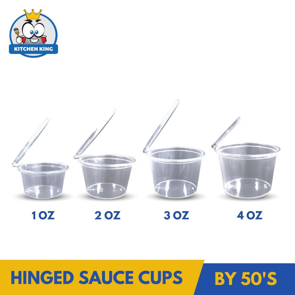 Hinged Sauce Cup Containers | Clear Transparent Sauce Container 1oz ...