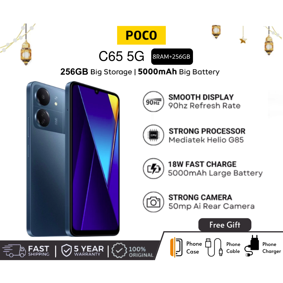 POCO C65 8+256GB 50MP AI Triple Camera Smooth 6.74" 90Hz Display Massive 5000mAh Battery ...