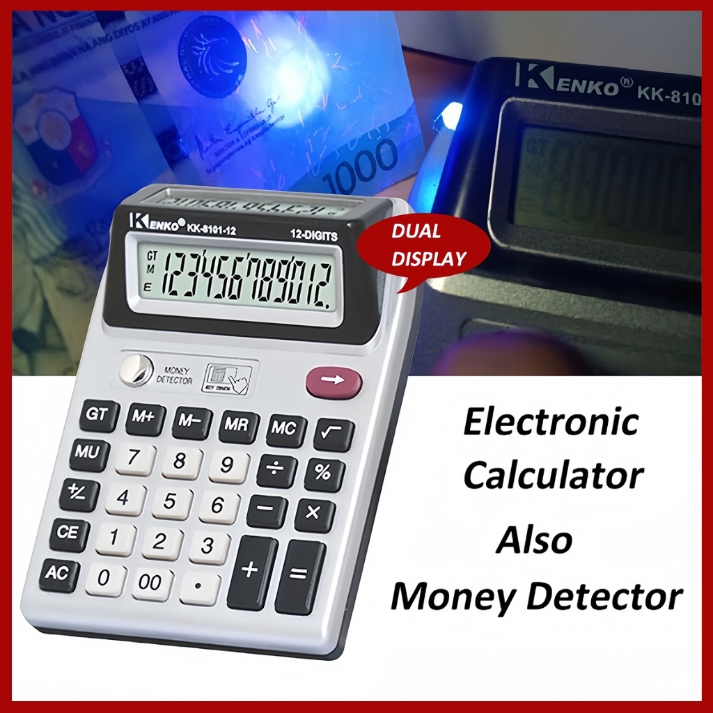 Calculator for store Electronic Calculator Dual Display with Money Detector 12 DIGITS | Shopee ...