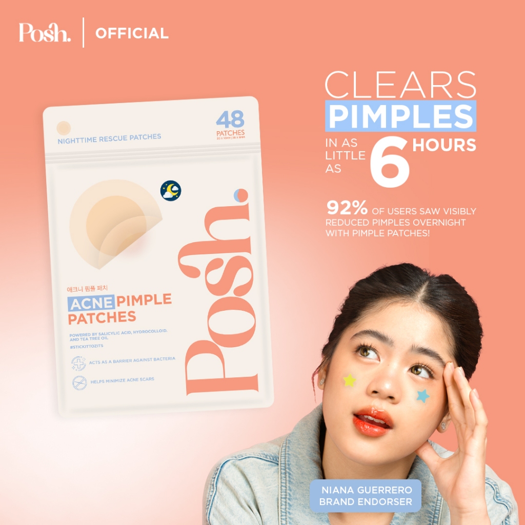 NIGHTTIME Posh Skin Pimple Patch 48pcs Ultra Thin Hydrocolloid Acne ...