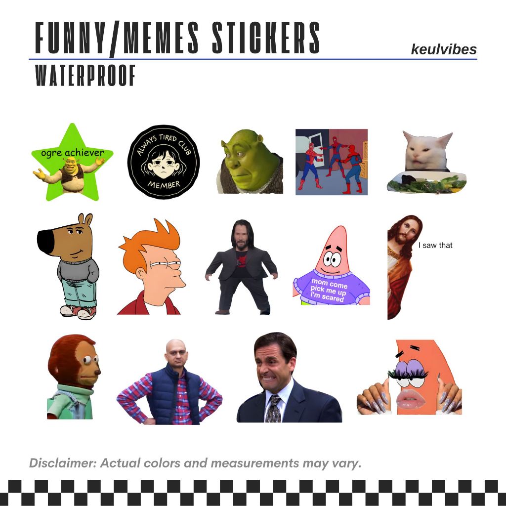 Funny Memes Sticker Aesthetic Random Spoof chill guy Vinyl Stickers ...