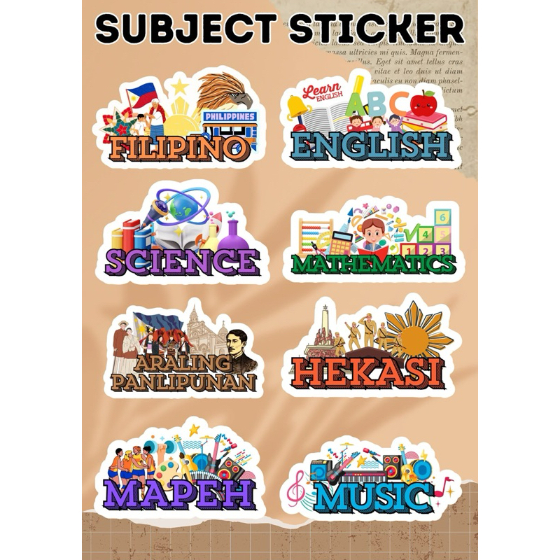 Subject Sticker for Notebooks | Shopee Philippines