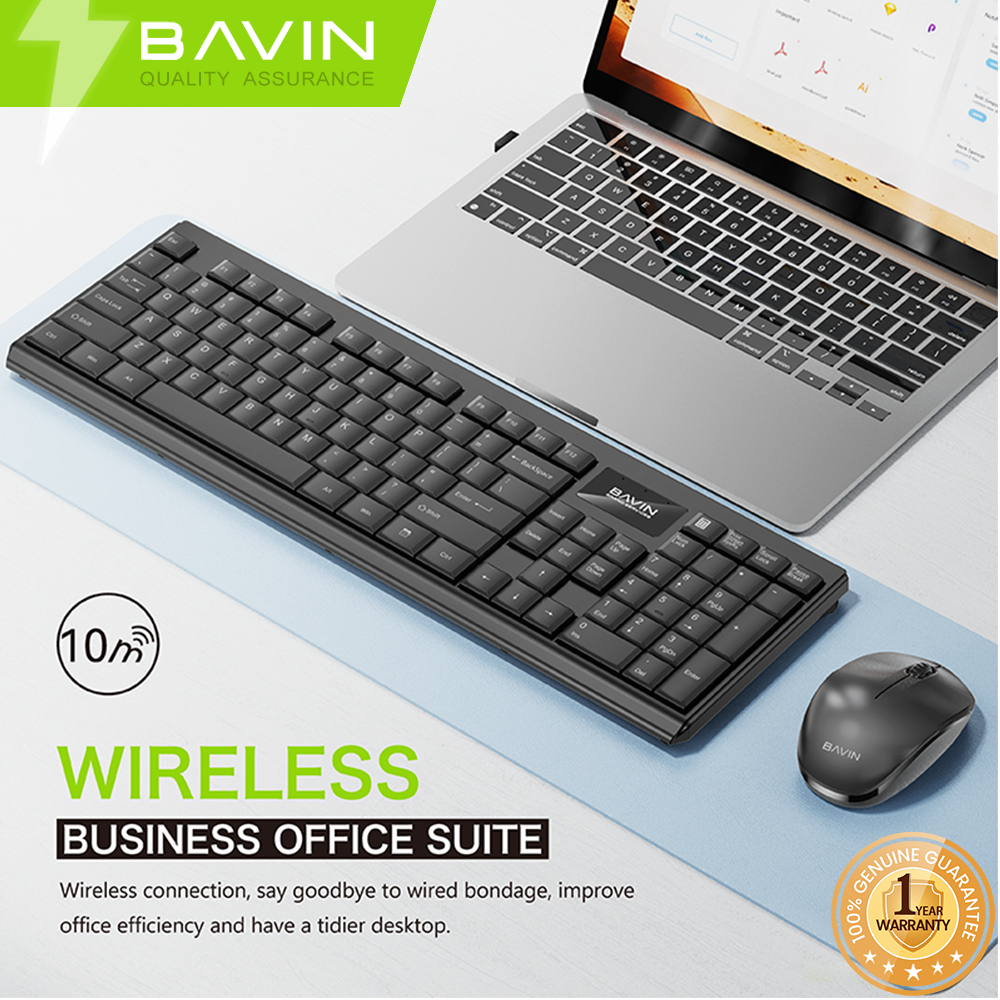 BAVIN K997 2.4G Wireless Keyboard & Mouse for Computer Laptop Keyboard ...