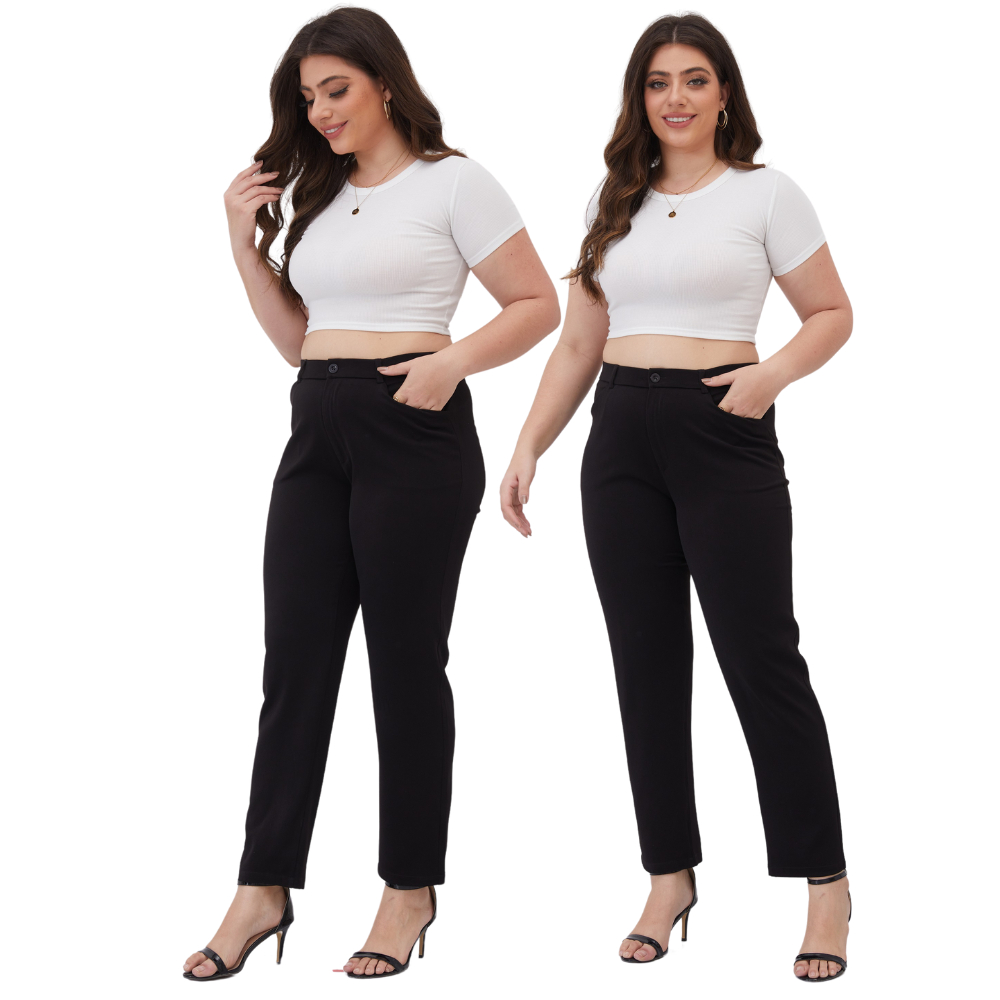 Plus Size High Waist Slacks Pants 38 to 41 #2804 Formal Office Wear ...