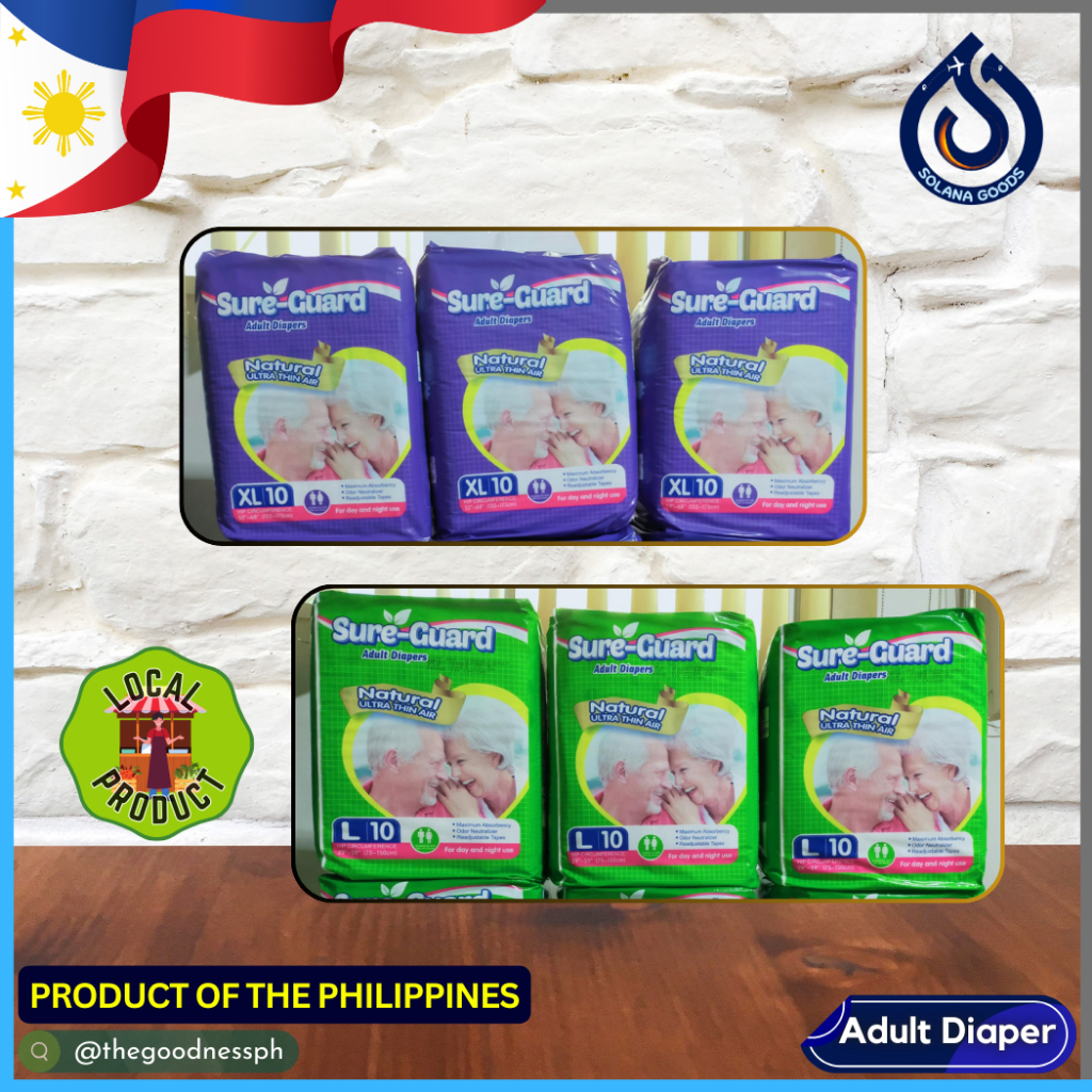 Sure Guard Adult Diaper - 10pcs - Product of the Philippines | Shopee ...