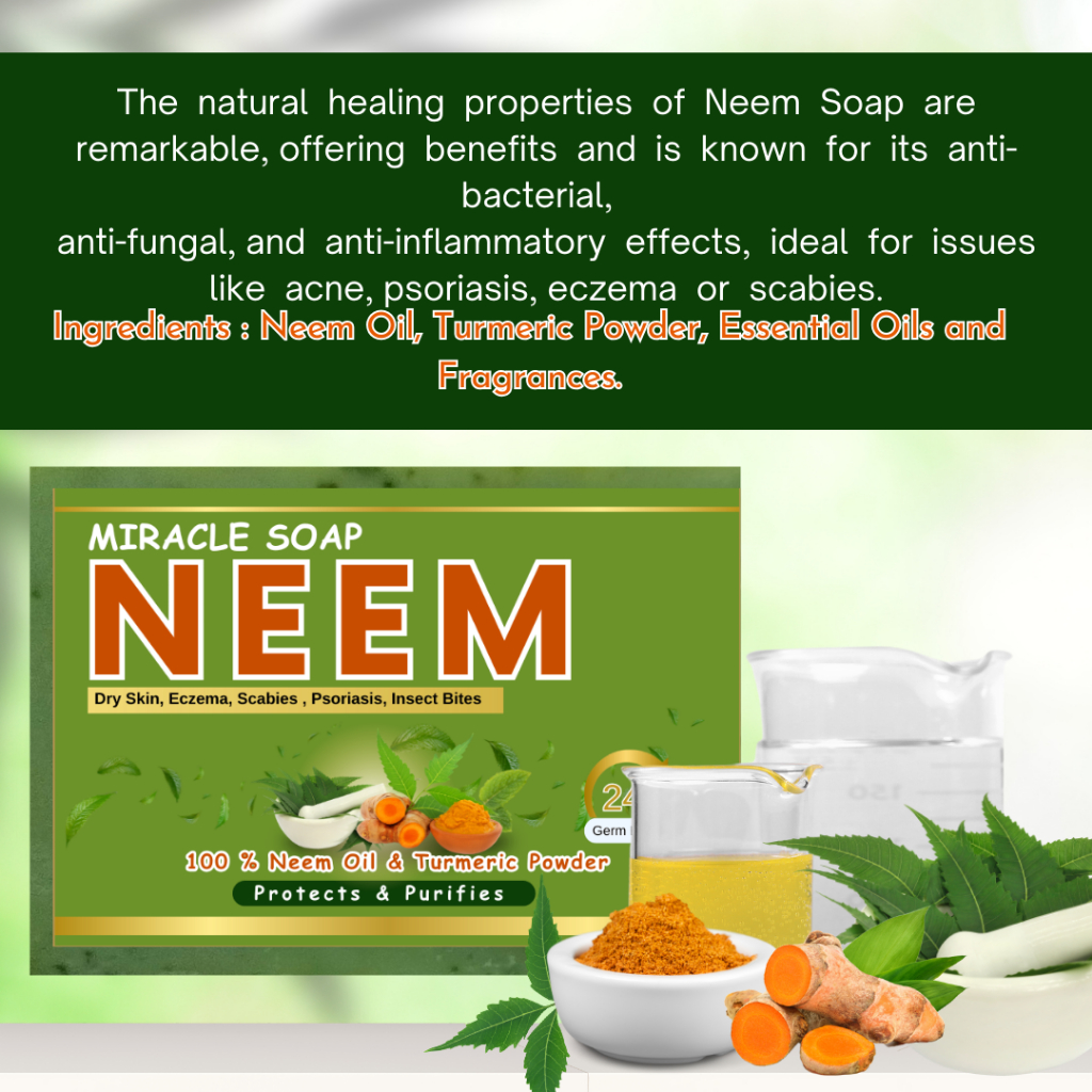 100 g Neem Soap /Itching Relief Soap for Scabies, Eczema, Psoriasis ...