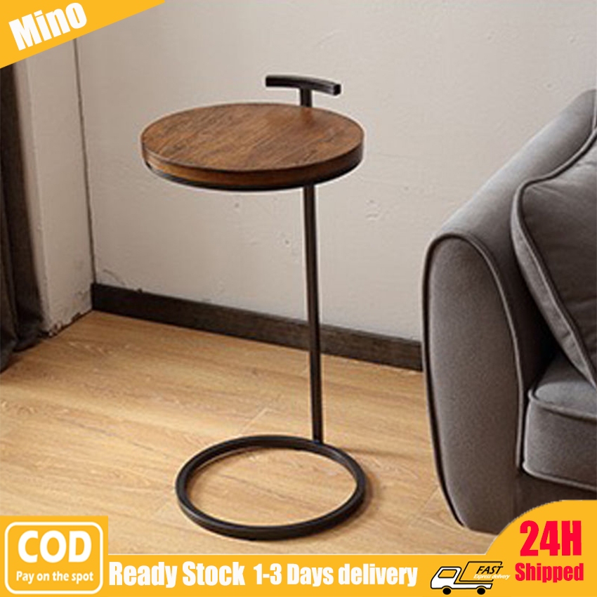 Nordic Solid Wood American Country Retro Round Sofa Side Coffee Table ...