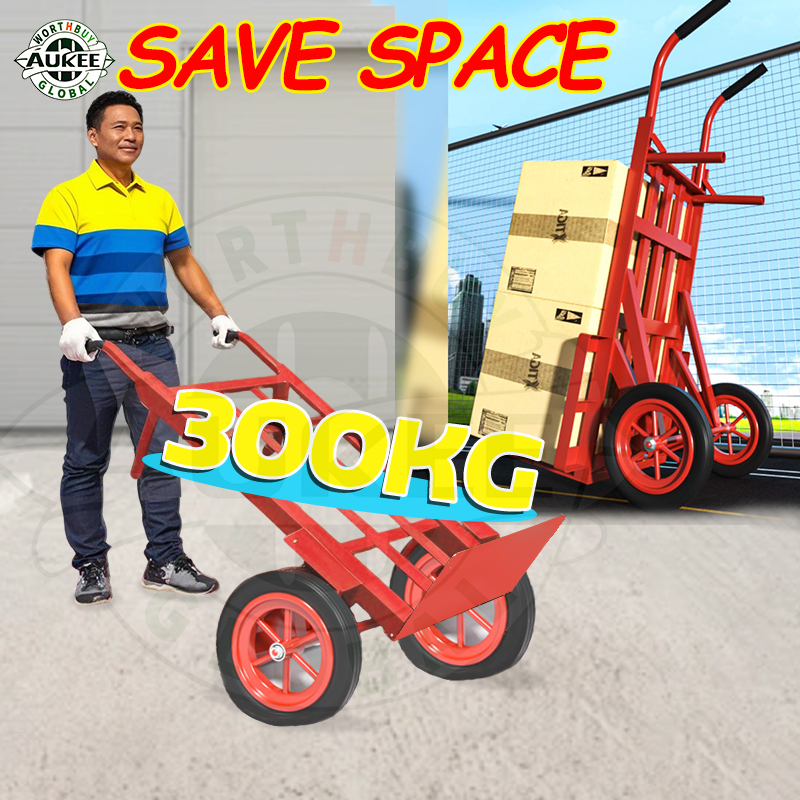 AUKEE Push Cart Trolley Cart heavy duty Steel Hand Truck 300kg grocery ...