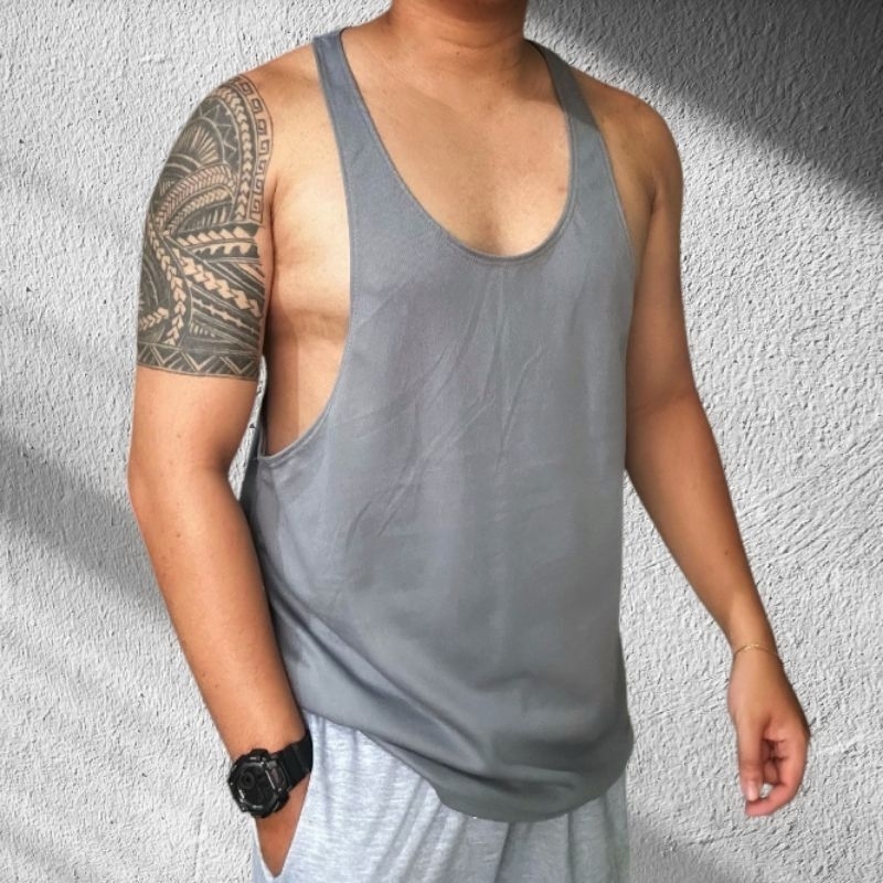 Stringer Gym Sando Long Fit Tank Top Drifit Fabric for Men - Quick Dry ...