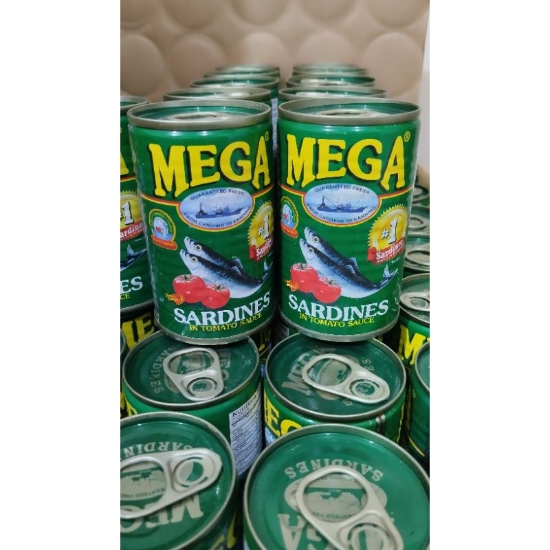 Mega Sardines in tomato sauce Green can 155g | Shopee Philippines