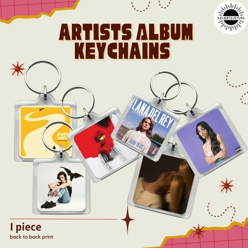 Pop Album Artist Square Keychain Band Punk Rock Alt Pop square album ...