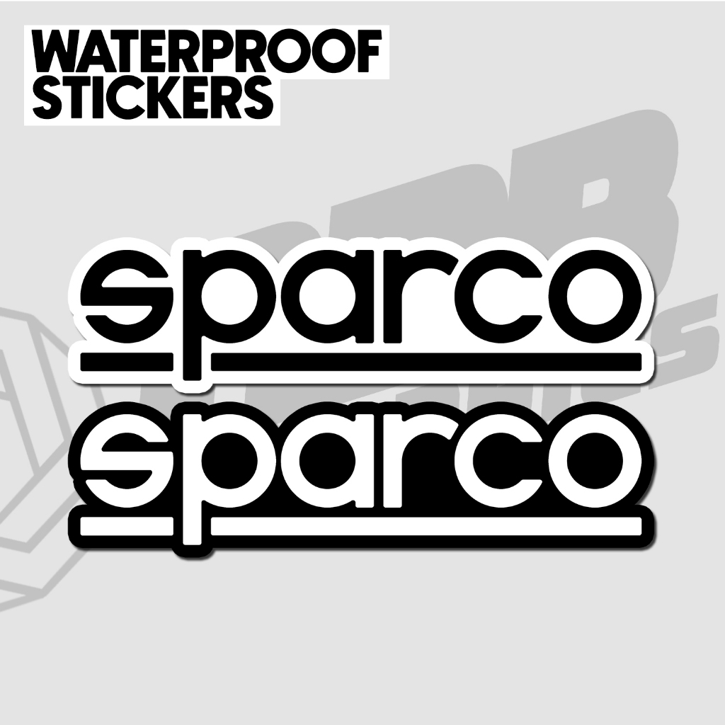 Sparco Waterproof Motorcycle Car Stickers Cutout Decal for Windshield ...