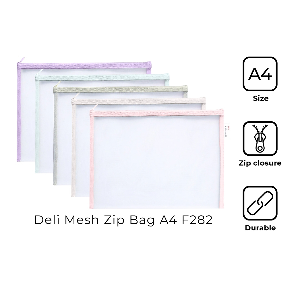 Deli F282 Mesh Zip Bag A4 | Shopee Philippines