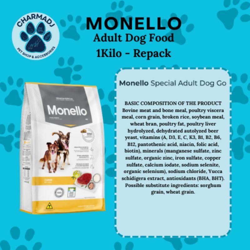 Monello Special Adult Dog Go Beef Flavor - 1kilo Repacked | Shopee ...
