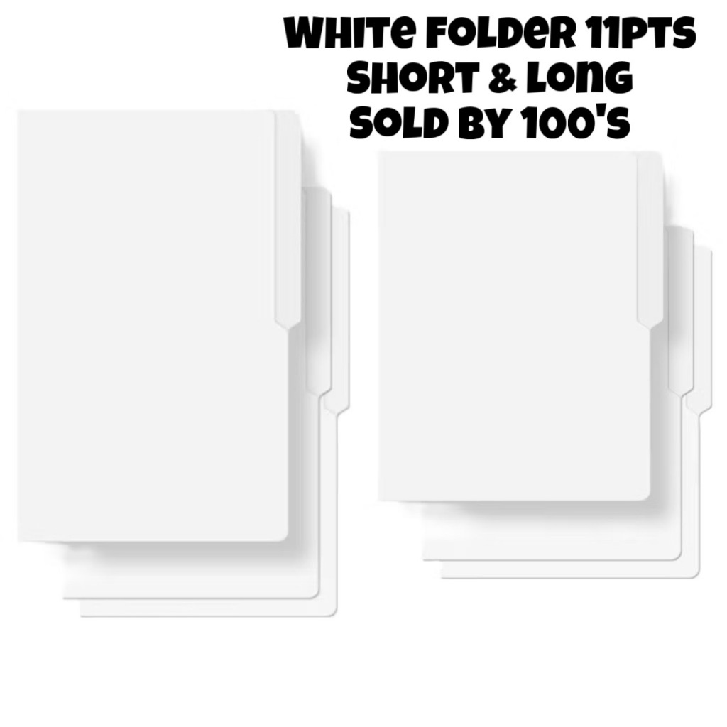 White Folder 11pts - Short and Long [ 100pcs ] | Shopee Philippines